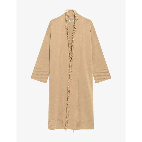 Zadig&Voltaire Camy Fringed-trim Wool And Cashmere Coat