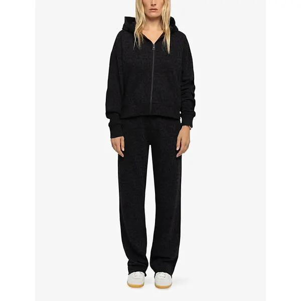 Zadig&Voltaire Swee Leopard-print Cotton-jersey Hoodie - Carbone