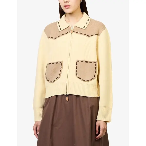Guest In Residence Saddle Up Cashmere-wool Knit Jacket - Butter/camel