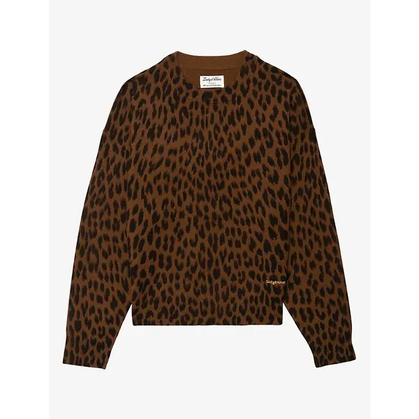 Zadig&Voltaire Soulo Leopard-print Wool-blend Jumper