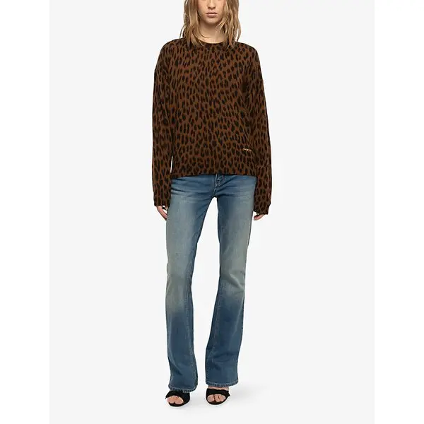 Zadig&Voltaire Soulo Leopard-print Wool-blend Jumper