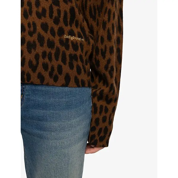 Zadig&Voltaire Soulo Leopard-print Wool-blend Jumper