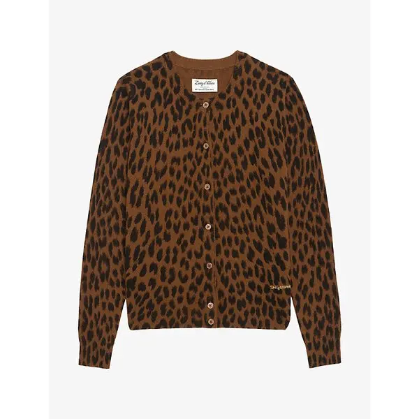 Zadig&Voltaire Missya Leopard-print Wool-blend Cardigan