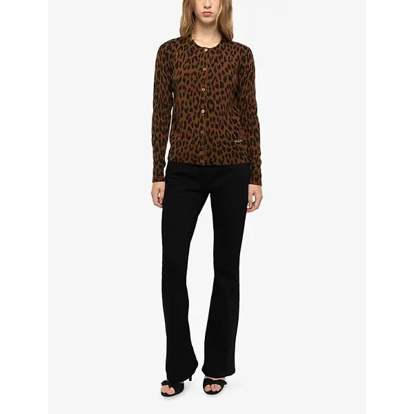 Zadig&Voltaire Missya Leopard-print Wool-blend Cardigan