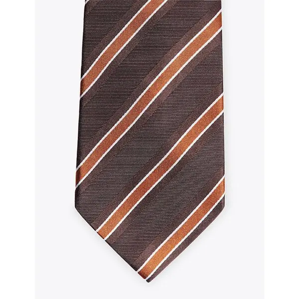 Sandro Striped Silk Tie - Light Brown