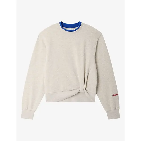 Sandro Knotted Two-in-one Cotton Sweatshirt