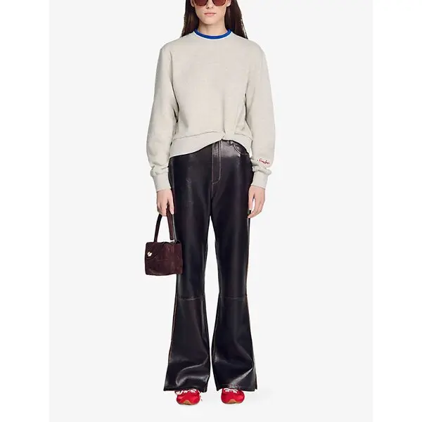 Sandro Knotted Two-in-one Cotton Sweatshirt