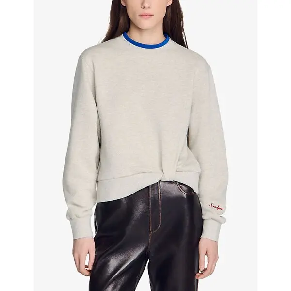 Sandro Knotted Two-in-one Cotton Sweatshirt