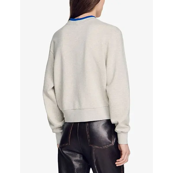 Sandro Knotted Two-in-one Cotton Sweatshirt
