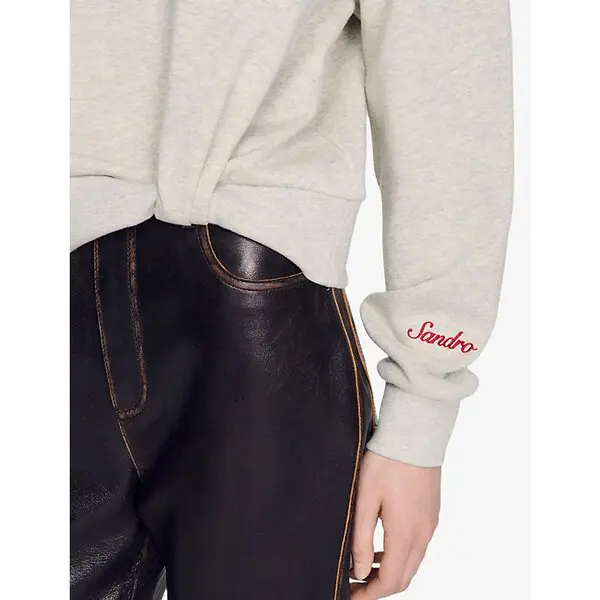 Sandro Knotted Two-in-one Cotton Sweatshirt