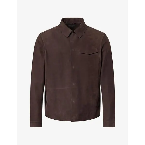 TOM FORD Nubuck Suede Leather Jacket - Dark Brown