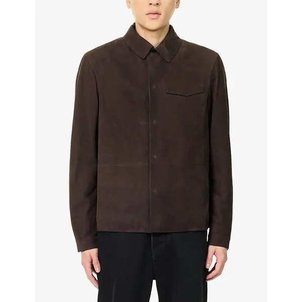 TOM FORD Nubuck Suede Leather Jacket - Dark Brown