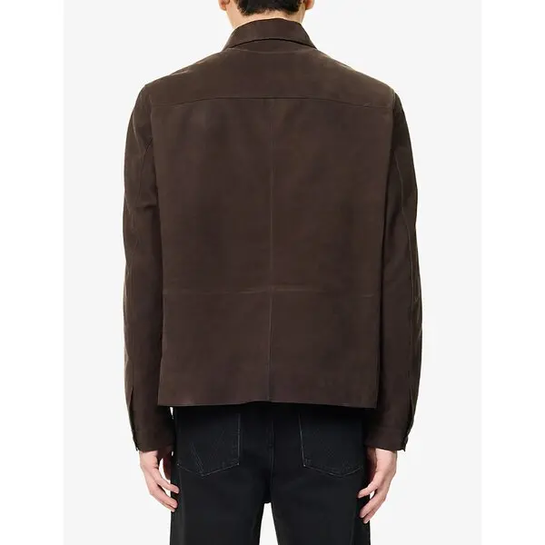 TOM FORD Nubuck Suede Leather Jacket - Dark Brown