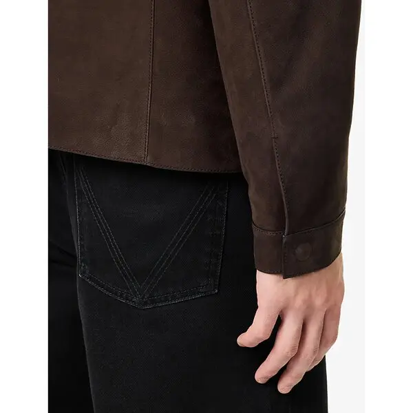 TOM FORD Nubuck Suede Leather Jacket - Dark Brown
