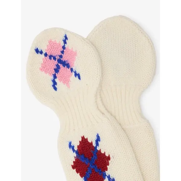 Guest In Residence Argyle Bowtie Wool And Cashmere Scarf - Cream Combo