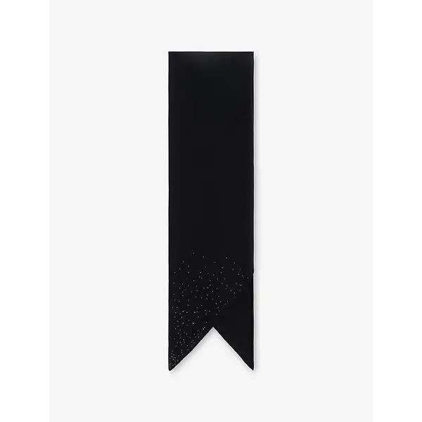 Zadig&Voltaire Lucy Rhinestone-embellished Wool-blend Scarf - Black