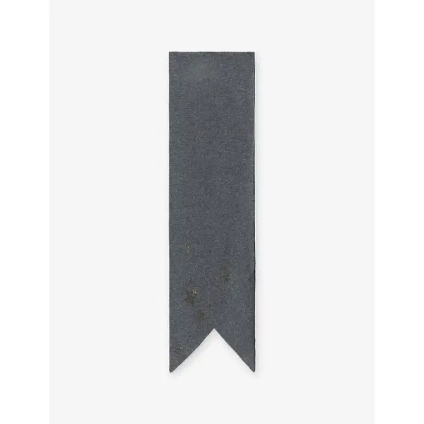 Zadig&Voltaire Lucy Rhinestone-embellished Wool-blend Scarf - Dark Grey