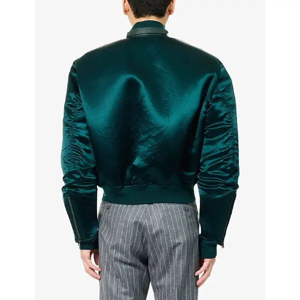 TOM FORD Varsity Zip Satin Bomber Jacket