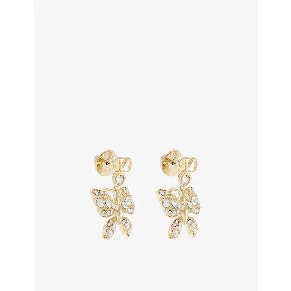 Valentino Garavani Flutterby Metal And Swarovski Crystal Earrings
