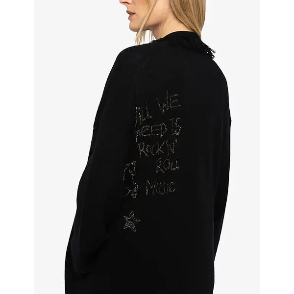 Zadig&Voltaire Camy Rhinestone-embellished Wool-blend Coat