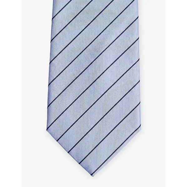 Sandro Striped Silk Tie - Sky Blue