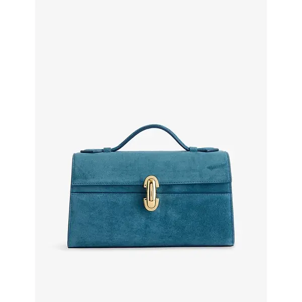 Savette Symmetry Suede Top-handle Bag - Baltic