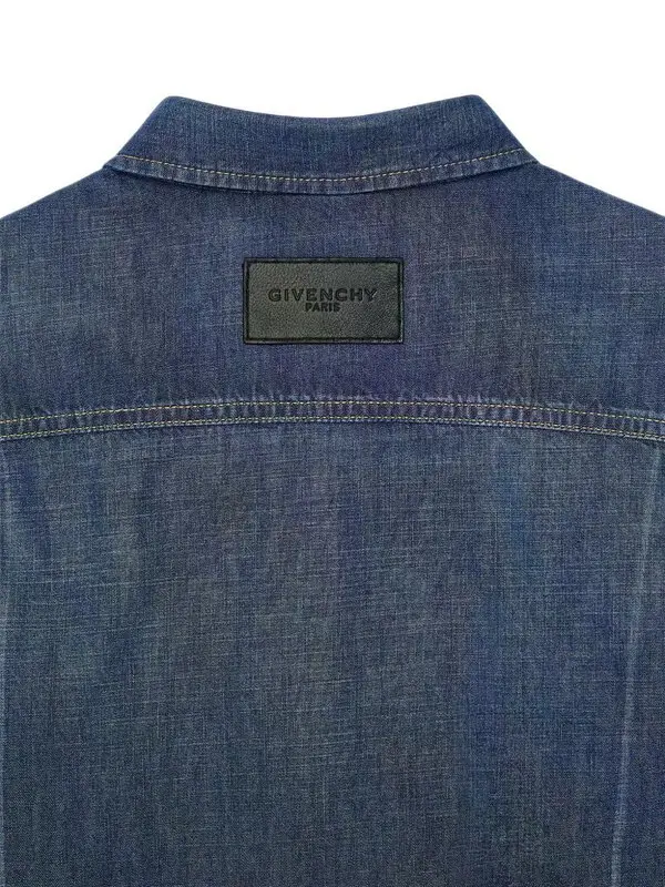 Givenchy Shirt In Indigo Denim With Folded Effect