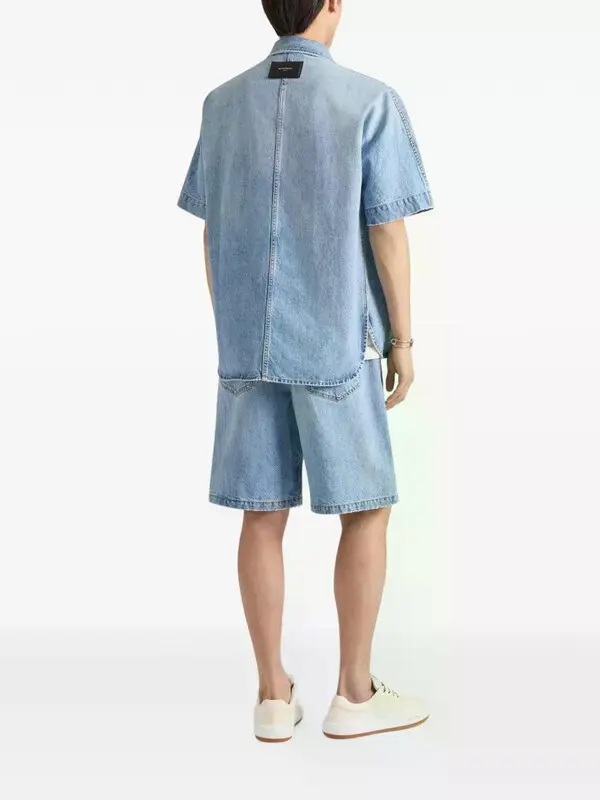 Givenchy Couture Seam Bermuda Shorts In Light Denim