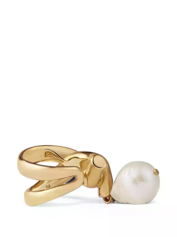 Givenchy Chain Link Ring In Metal And Pearl