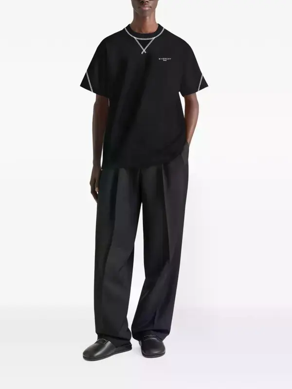 Givenchy Couture Seam T-shirt In Cotton With Embroidery