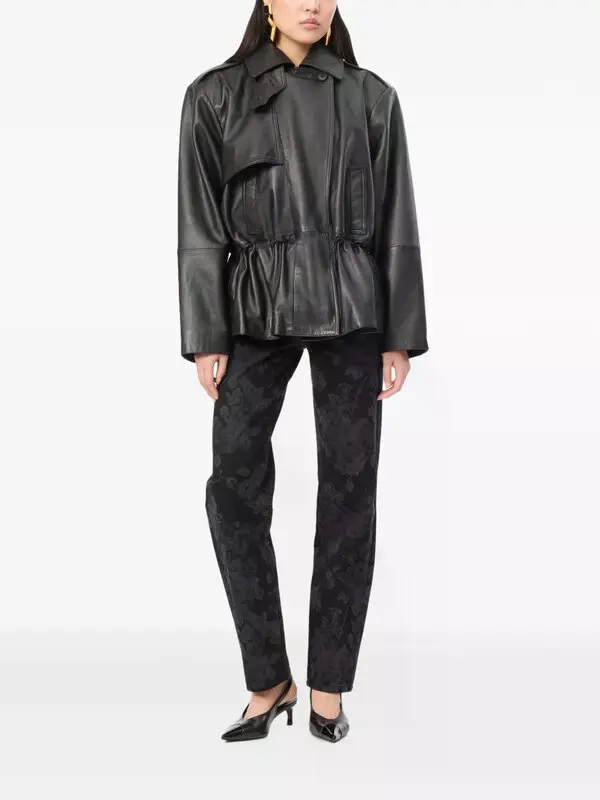 ROTATE BY BIRGER CHRISTENSEN Peplum Leather Jacket