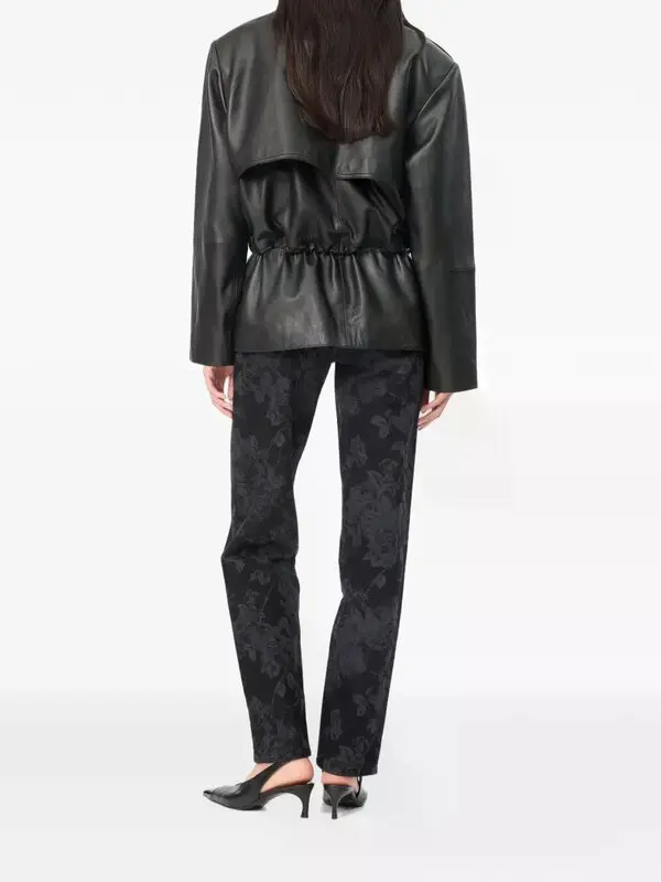 ROTATE BY BIRGER CHRISTENSEN Peplum Leather Jacket