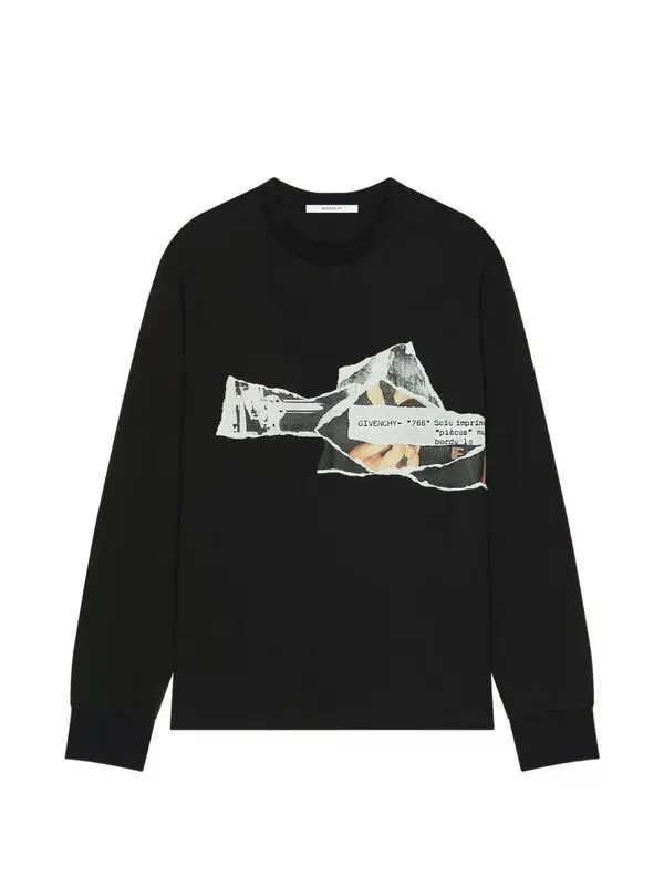 Givenchy T-shirt In Cotton With Ripped Papers Print