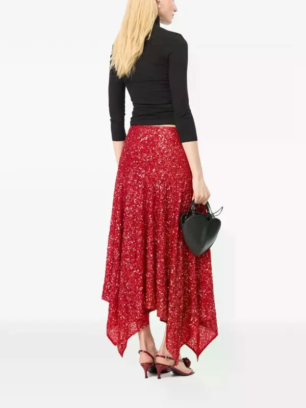 ROTATE BY BIRGER CHRISTENSEN Sequin-embellished Handkerchief-hem Skirt