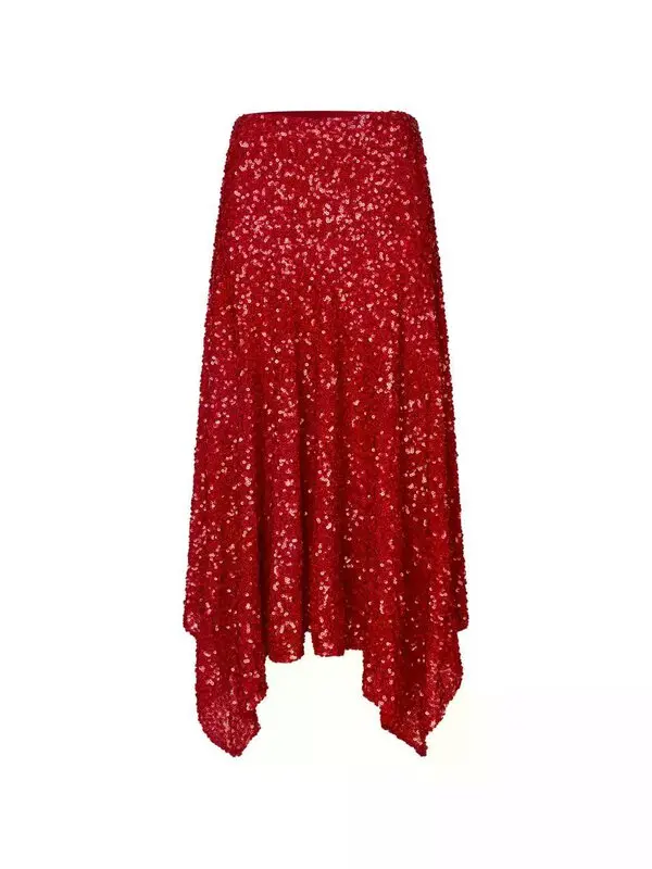 ROTATE BY BIRGER CHRISTENSEN Sequin-embellished Handkerchief-hem Skirt