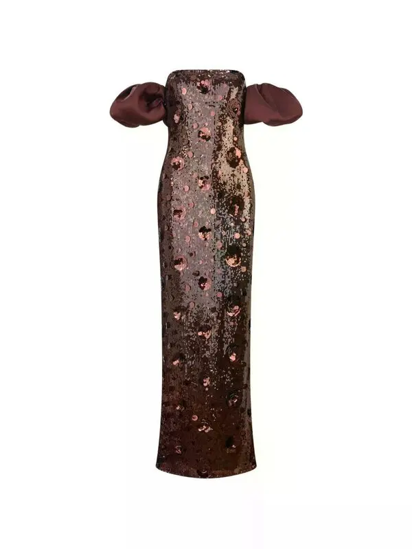ROTATE BY BIRGER CHRISTENSEN Sequins Tube Maxi Dress