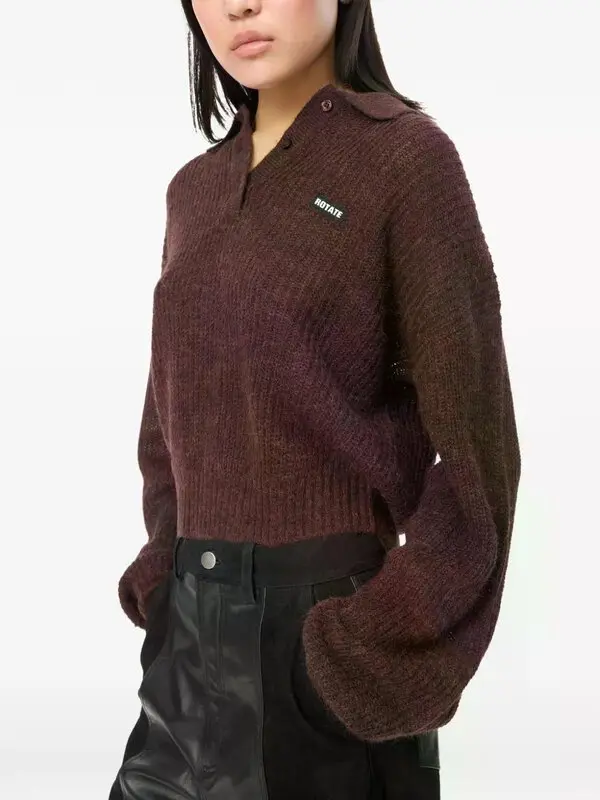 ROTATE BY BIRGER CHRISTENSEN Fluffy Knit Polo