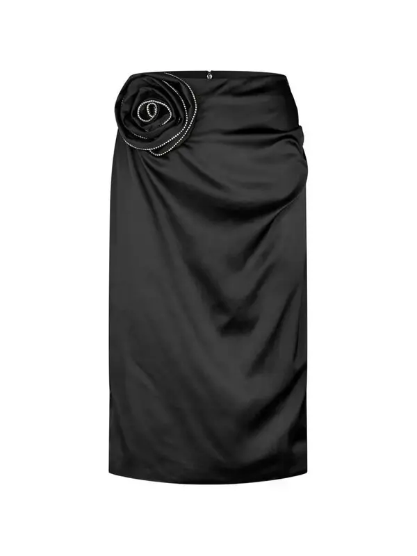 ROTATE BY BIRGER CHRISTENSEN Rose-appliqué Midi Skirt