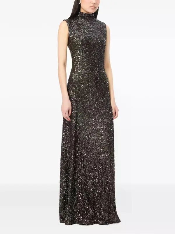 ROTATE BY BIRGER CHRISTENSEN Sequins Flared Maxi Dress