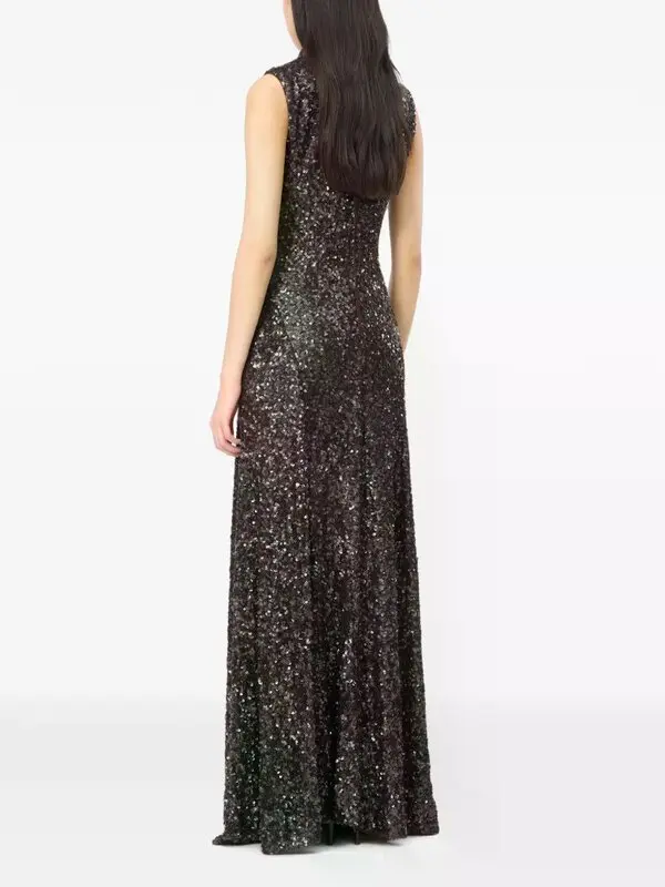 ROTATE BY BIRGER CHRISTENSEN Sequins Flared Maxi Dress