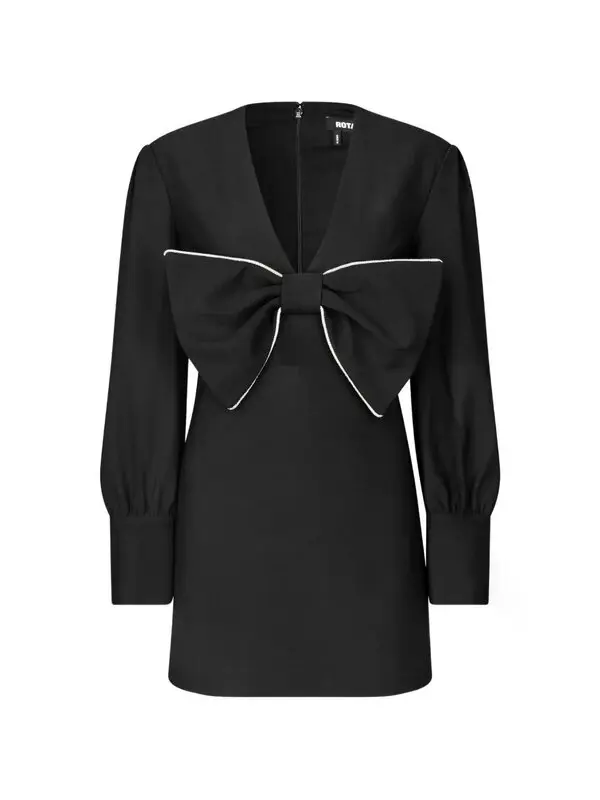 ROTATE BY BIRGER CHRISTENSEN Mini Draped Bow Dress