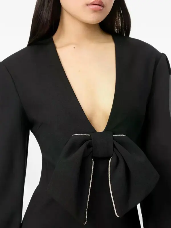 ROTATE BY BIRGER CHRISTENSEN Mini Draped Bow Dress