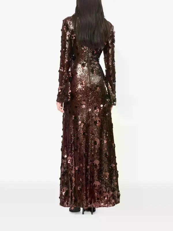 ROTATE BY BIRGER CHRISTENSEN Sequins Maxi Dress