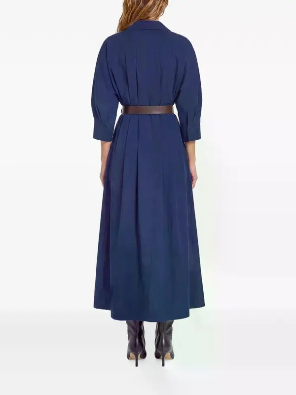 NICHOLAS Lana Pleated Belted Maxi Dress - Blue