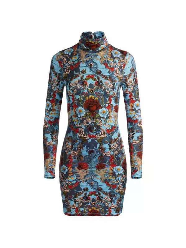 Alice + Olivia Delora Floral-print Mini Dress - Blue