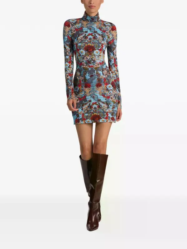 Alice + Olivia Delora Floral-print Mini Dress