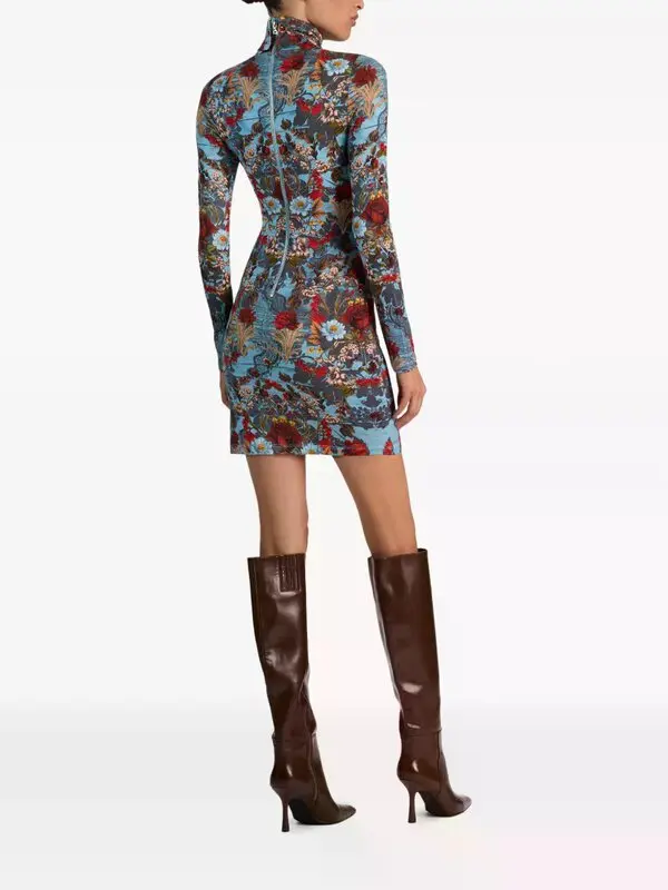 Alice + Olivia Delora Floral-print Mini Dress