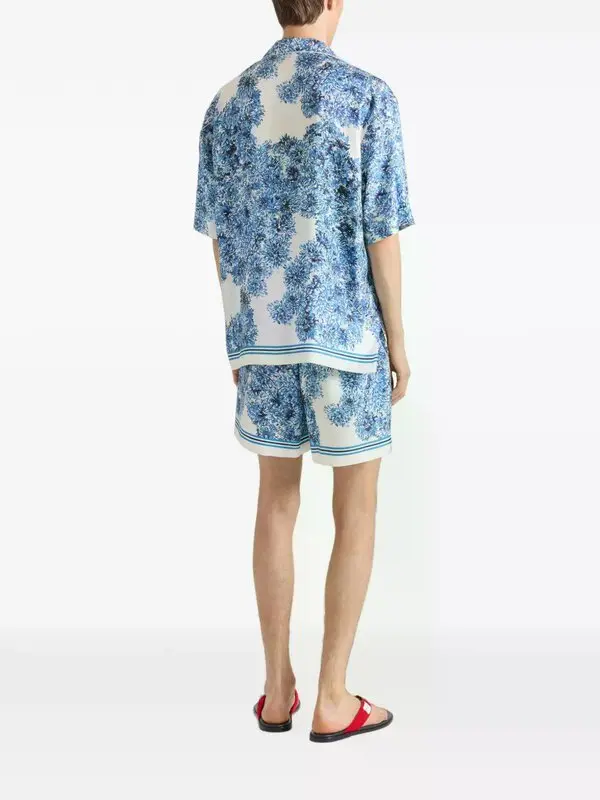 Givenchy Couture Seam Shirt In Silk With Pompom Print