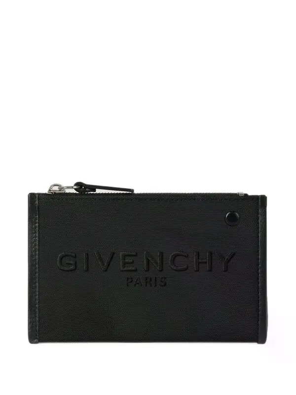 Givenchy Cargo Zipped Card Holder In Canvas - Black