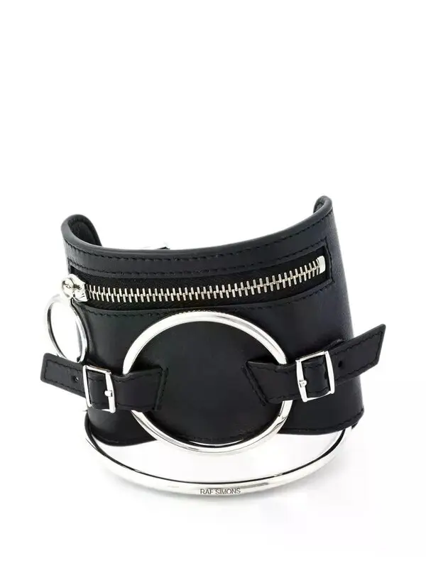 Raf Simons Leather-cuff Zip-detail Bracelet